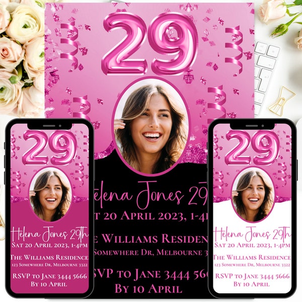 29th Birthday Invitations - Etsy