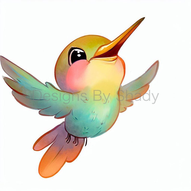 14 Baby Hummingbird Clipart Pngs, Commercial Use Digital Download ...