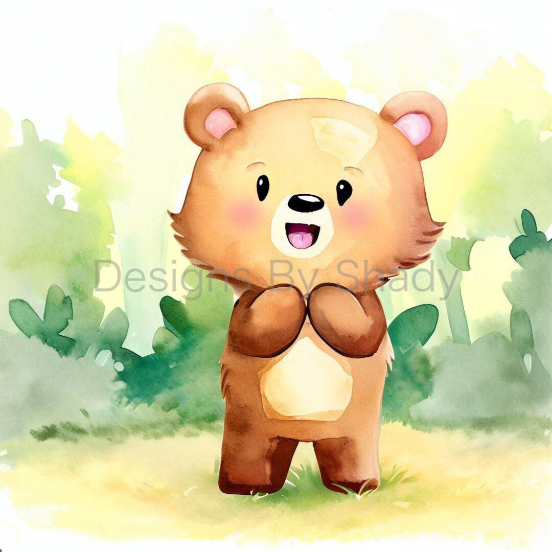 14 Baby Bear Clipart Pngs, Commercial Use Digital Download, Mixed Media ...