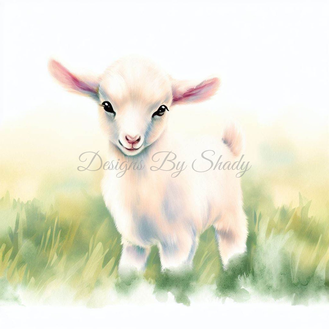 14 Baby Goat Clipart Pngs, Commercial Use Digital Download, Mixed Media ...