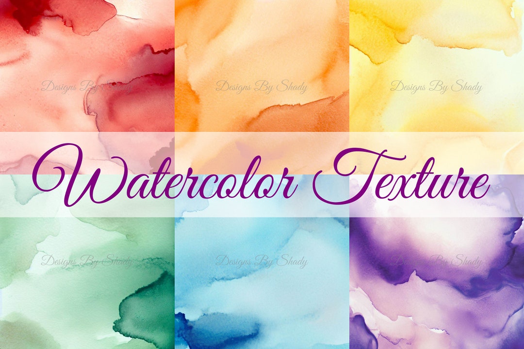 Rainbow Watercolor Texture Digital Paper - Watercolor Texture ...