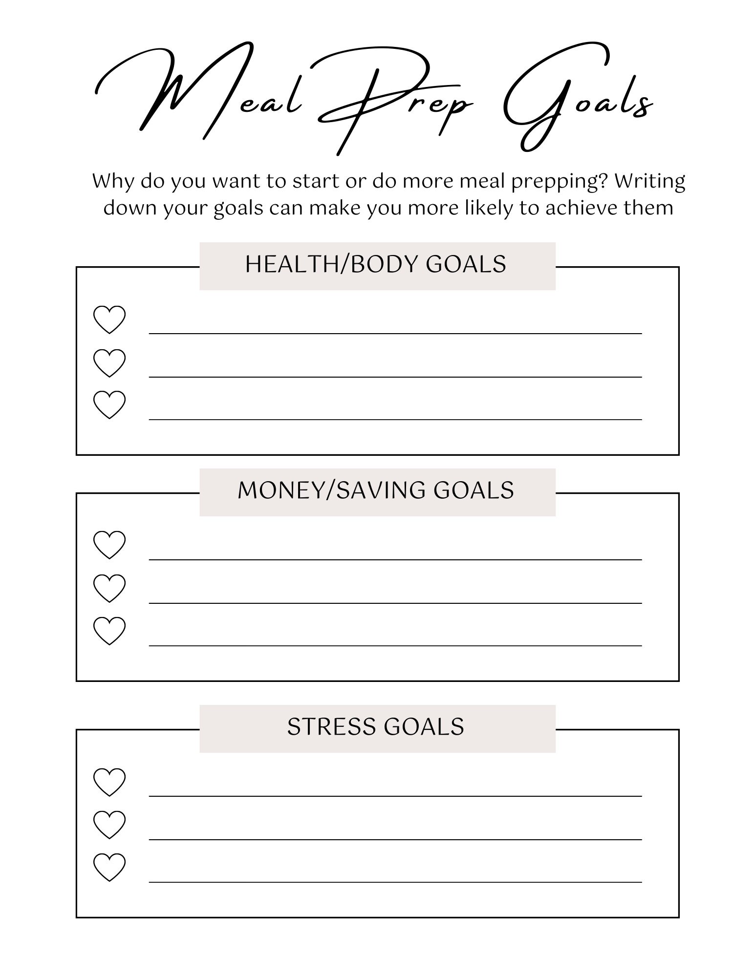 Printable Meal Prep Mindset Journal to Eat Healthy for Life - Etsy