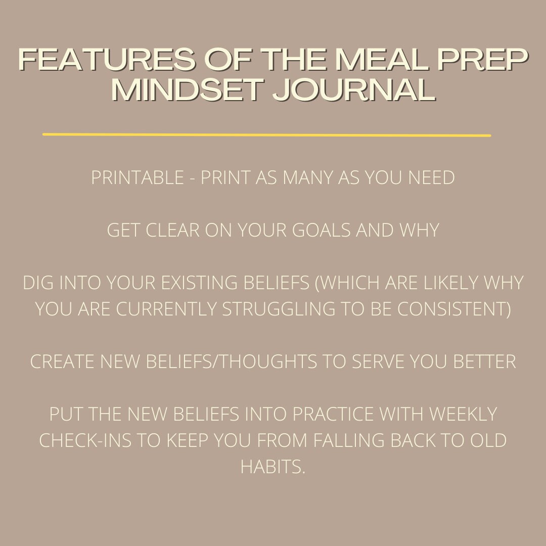 Printable Meal Prep Mindset Journal to Eat Healthy for Life - Etsy