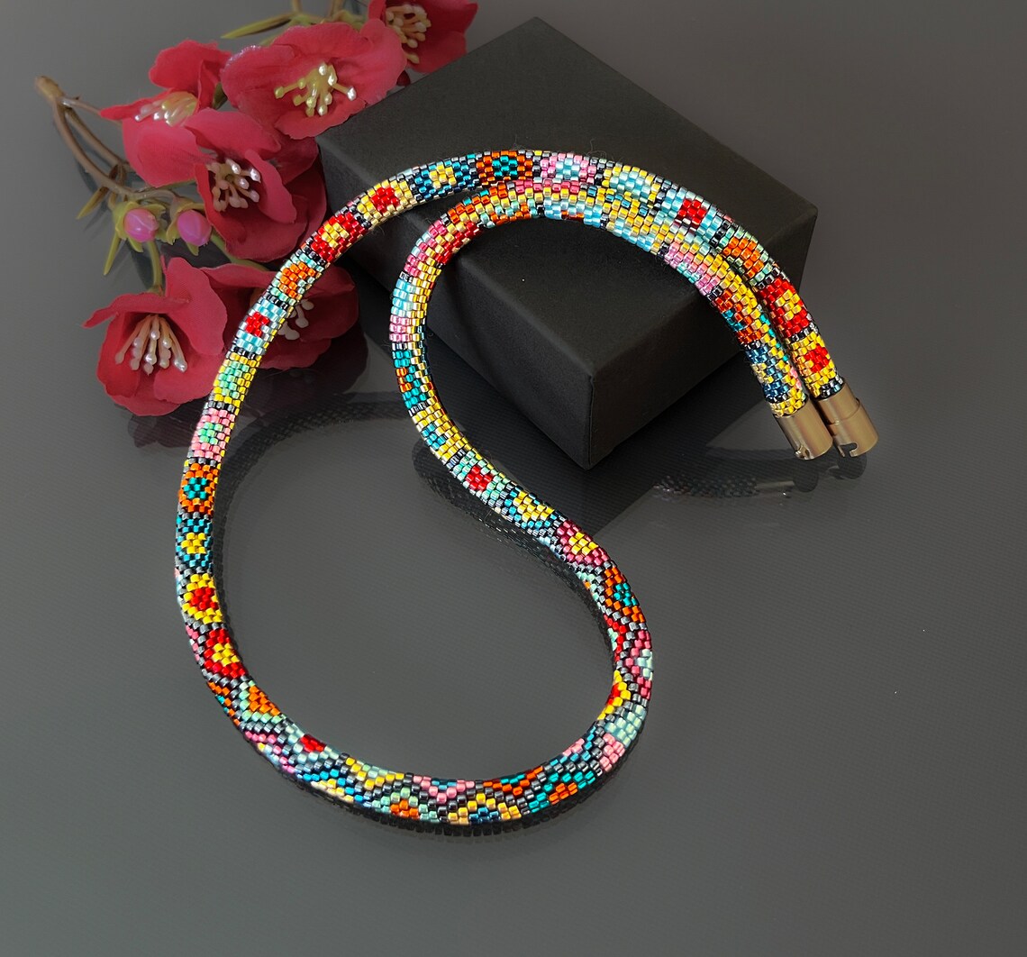 Bead Crochet Pattern - PDF Pattern Beads Crochet Necklace - Crochet ...