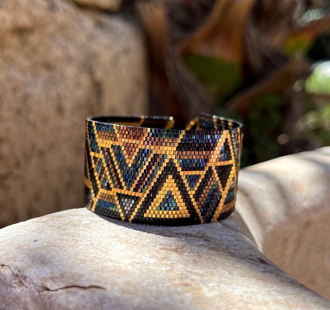 Beaded Bracelets Pattern, Miyuki Delica Bracelet "art Deco", Even-count ...