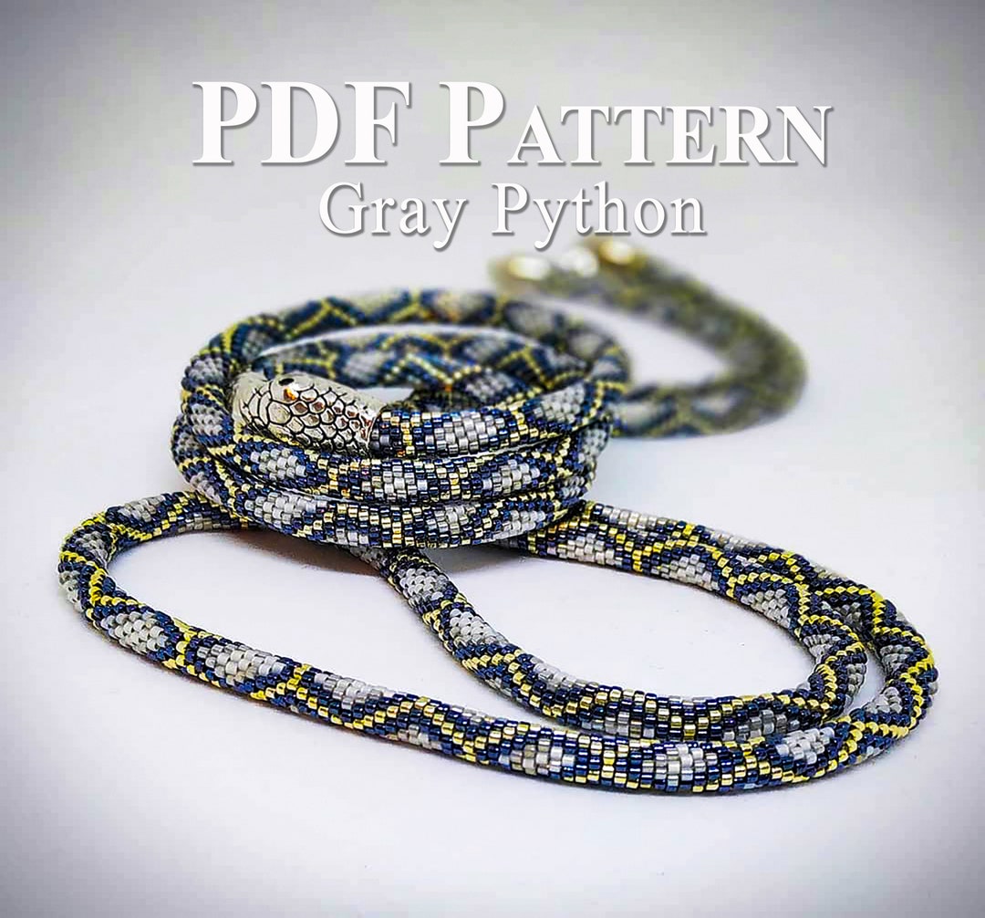 Bead Crochet PDF Pattern, Bead Crochet Necklace, Beaded Crochet Snake ...