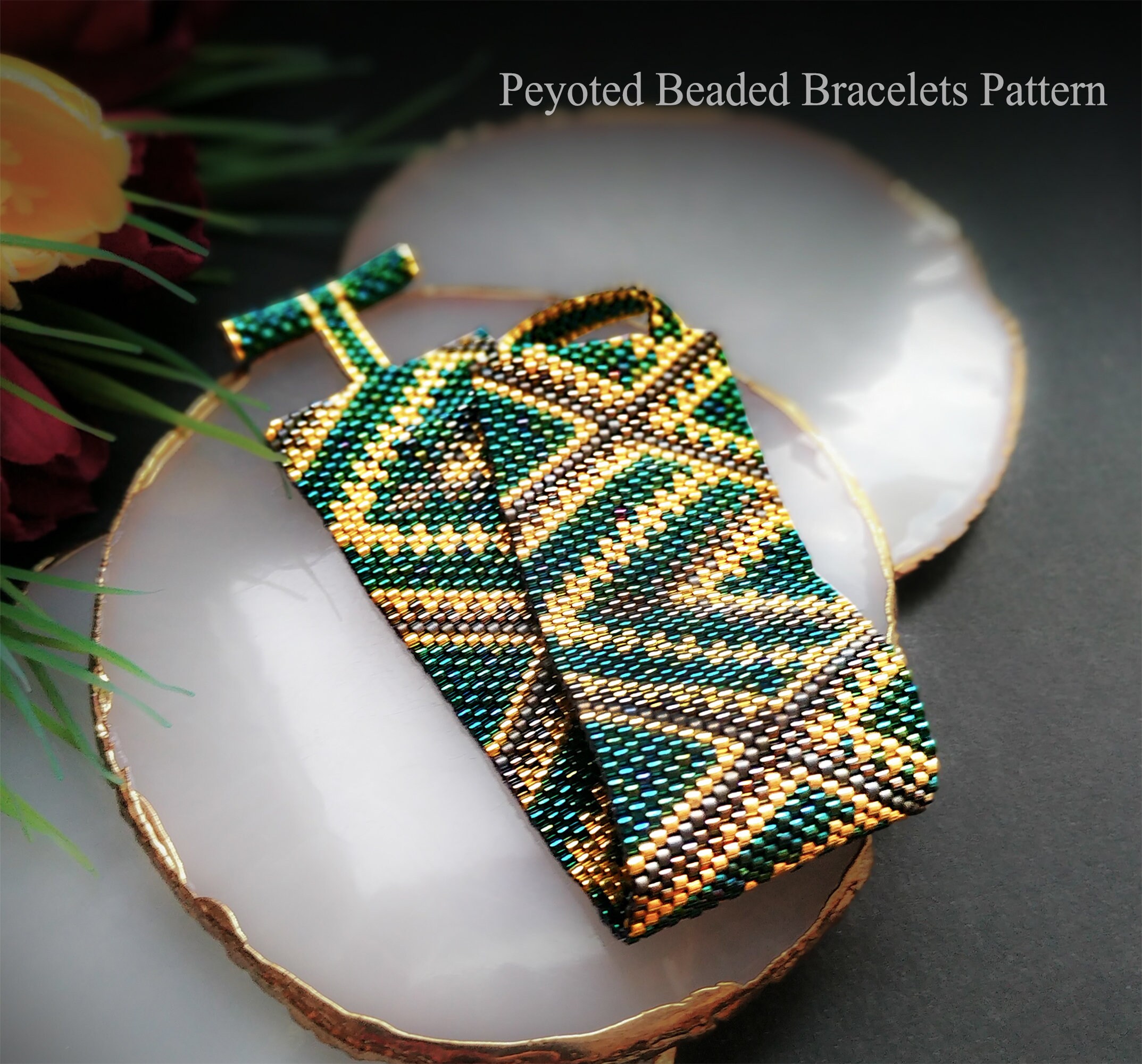 Peyoted Beaded Bracelets Pattern Even-count Peyote Stitch - Etsy