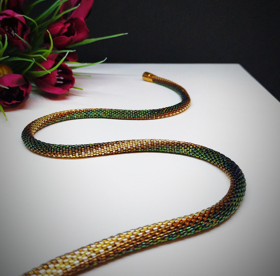 PDF Pattern Bead Crochet Necklace Seed Beads Necklace - Etsy