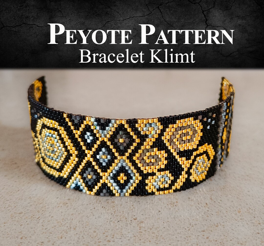 Peyoted Beaded Bracelets Pattern, Delica Bracelet "klimt", Even-count ...