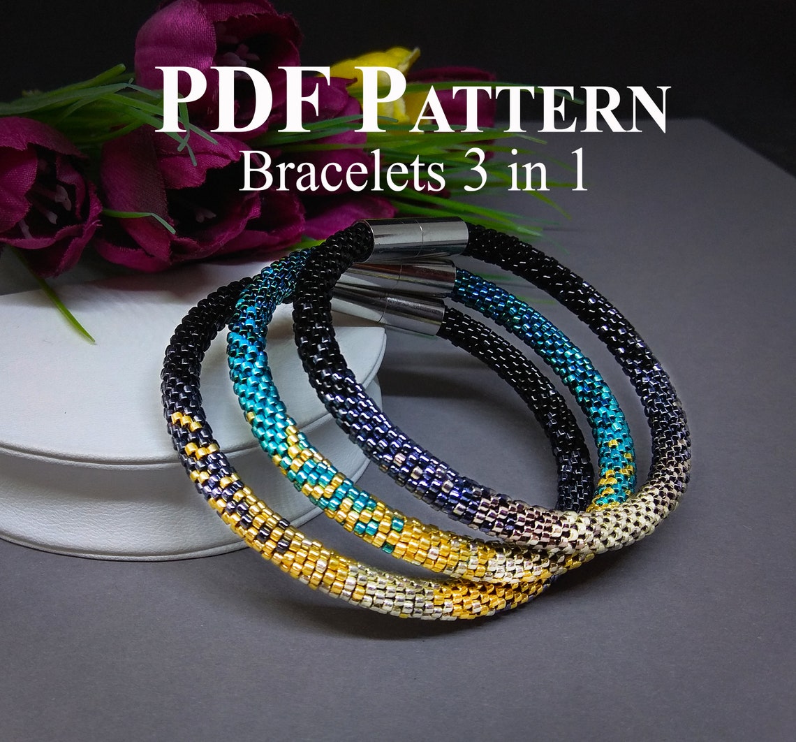 PDF Pattern Bead Crochet Bracelet - Handmade Bead Jewelry "bracelets ...