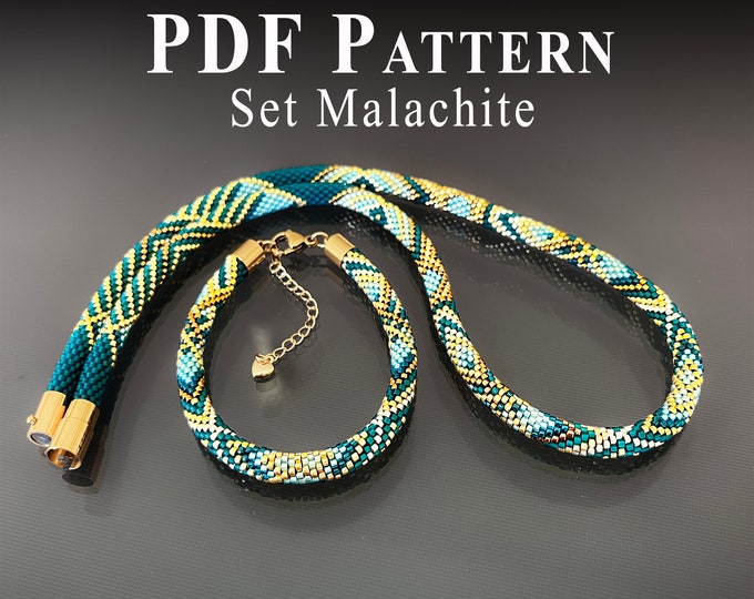 Bead Crochet Pattern Necklace + Bead Bracelet Pattern Crochet - PDF ...
