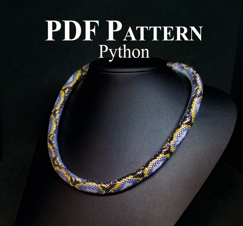 PDF Pattern Bead Crochet Necklace, Seed Beads Necklace Pattern, Rope Bead Crochet Necklace, Bead ...
