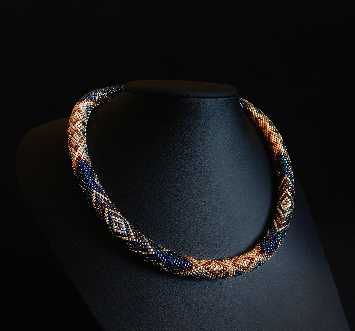 PDF Pattern Bead Crochet Necklace Seed Beads Necklace | Etsy