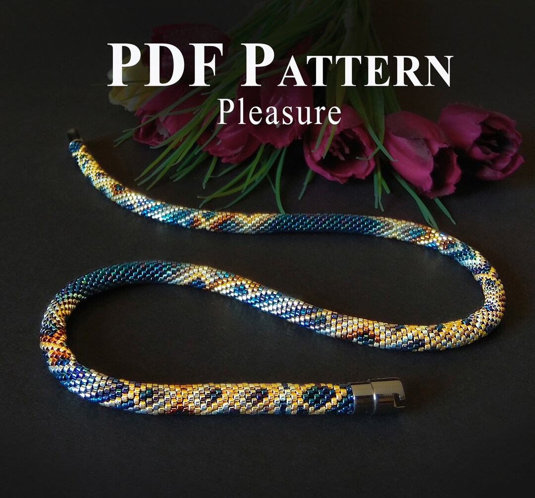 PDF Pattern Bead Crochet Necklace, Seed Beads Necklace Pattern, Jewelry ...