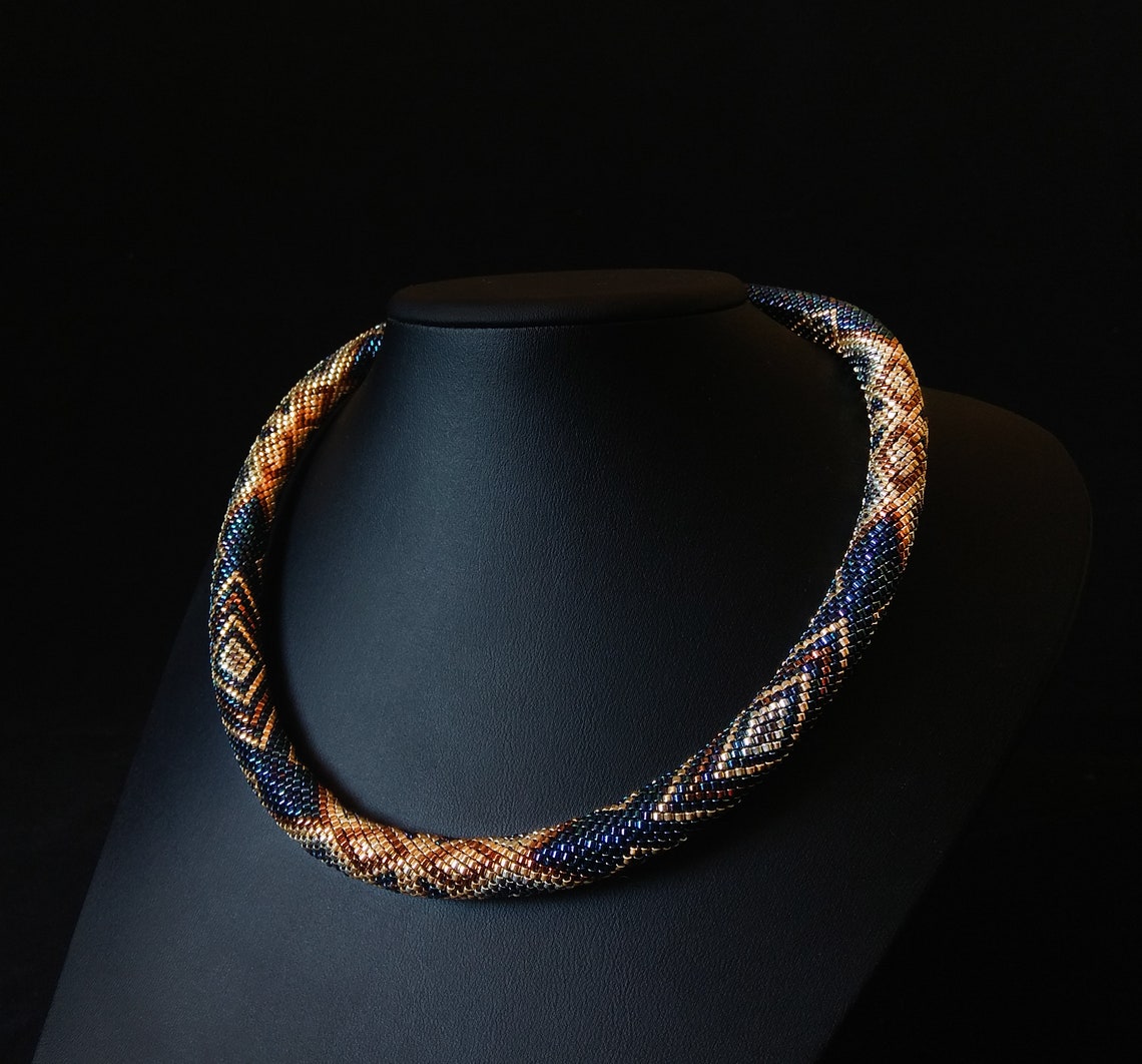 PDF Pattern Bead Crochet Necklace Seed Beads Necklace | Etsy