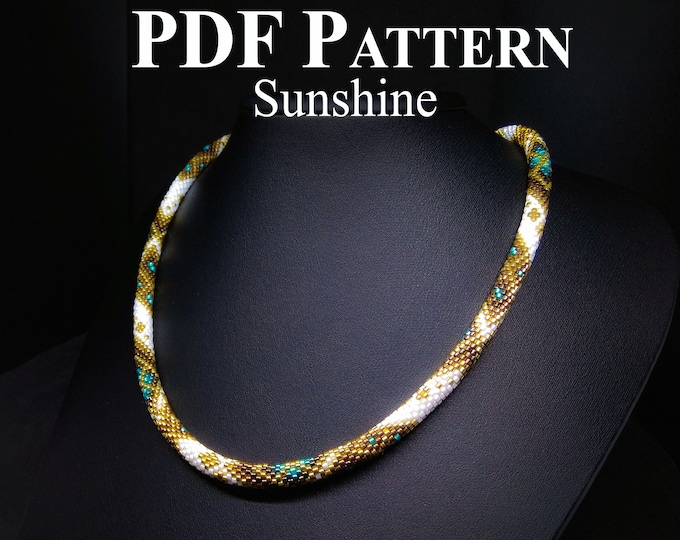 Beaded Necklace "sunshine", Bead Crochet Necklace, Beads Crochet ...