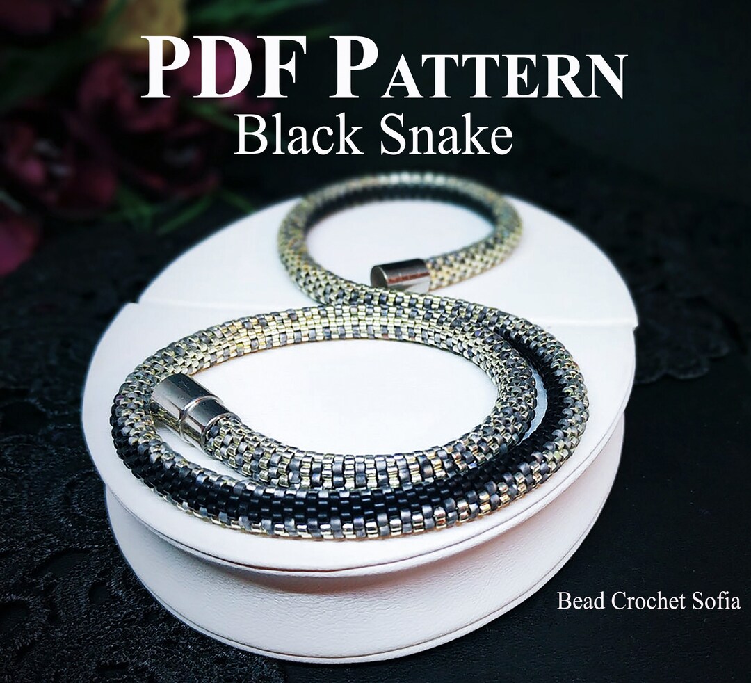 Bead Crochet Pattern Black Snake PDF Pattern Bead Crochet Necklace Seed ...