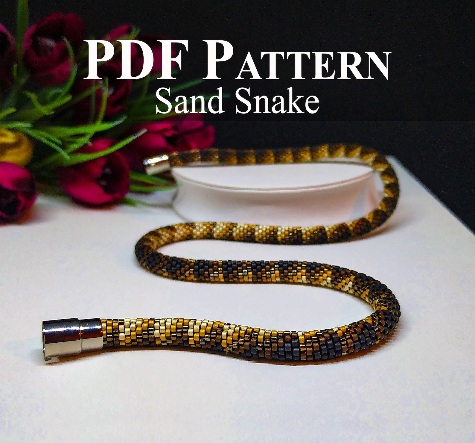 Bead Crochet Pattern - Pattern Bead Crochet Necklace - Beaded Necklace ...