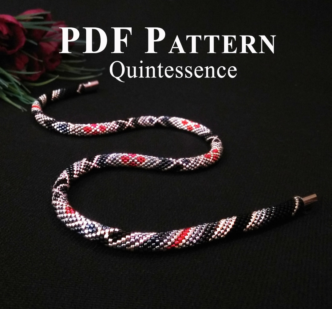 PDF Pattern for Bead Crochet Necklace - Beaded Necklace 