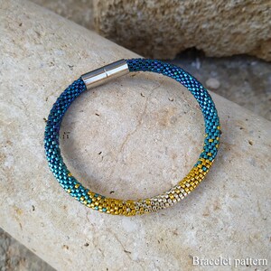 PDF Pattern Bead Crochet Bracelet - Magnificent Beaded Bracelet "blue ...