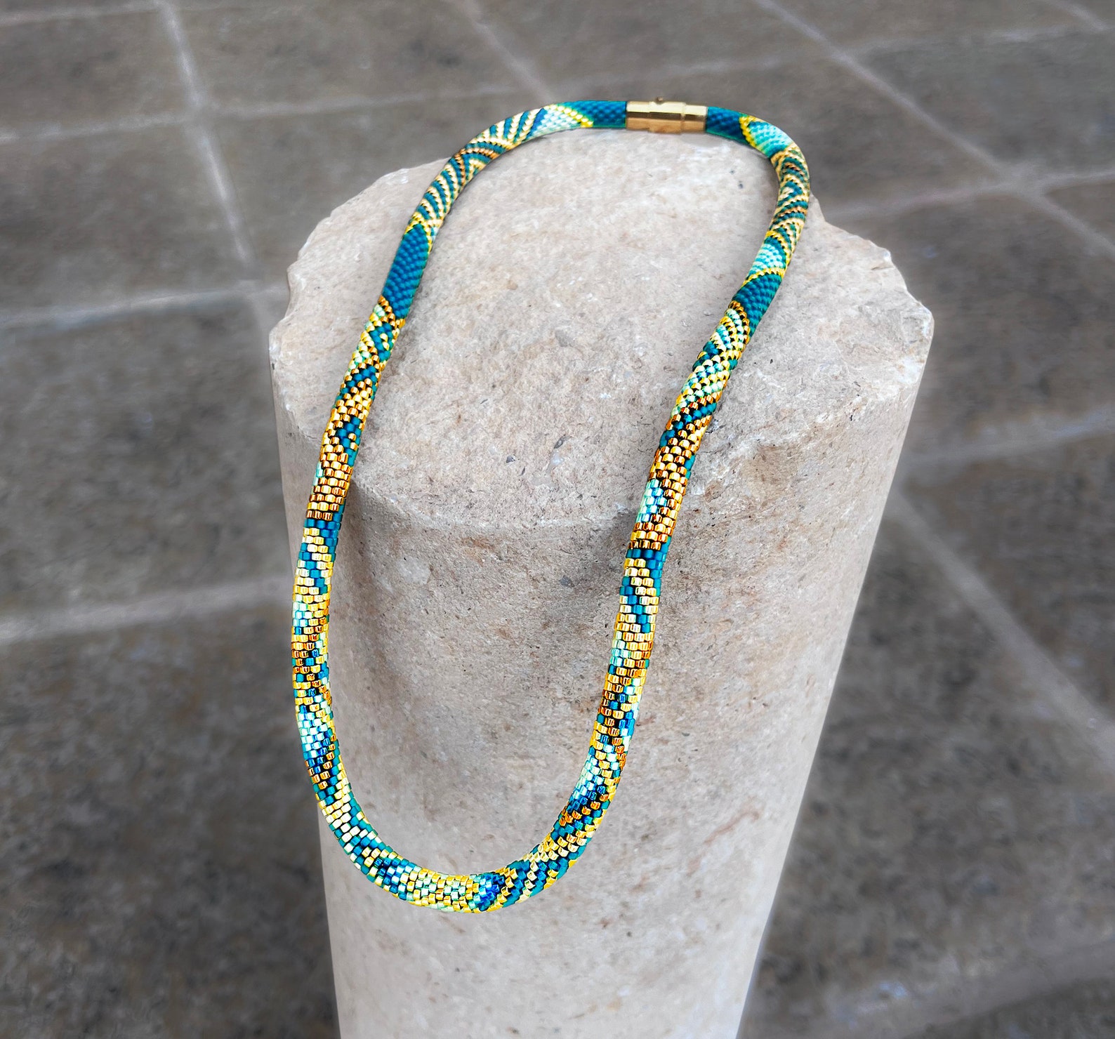 PDF Pattern Bead Crochet Necklace - Seed Beads Necklace Pattern - Bead ...