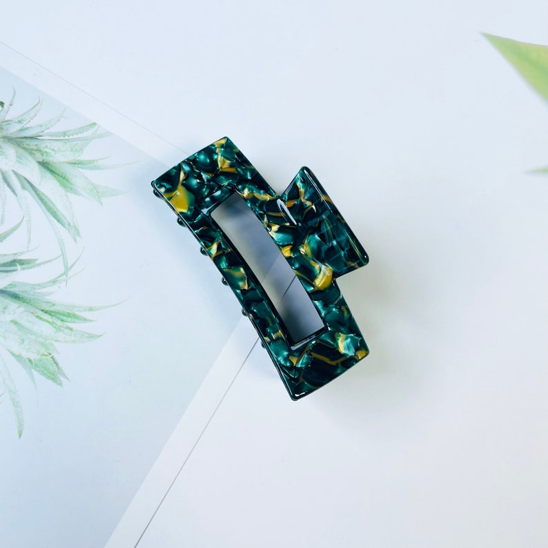 Emerald Green Hair Clips for Women Rectangle Large Hair Claw - Etsy