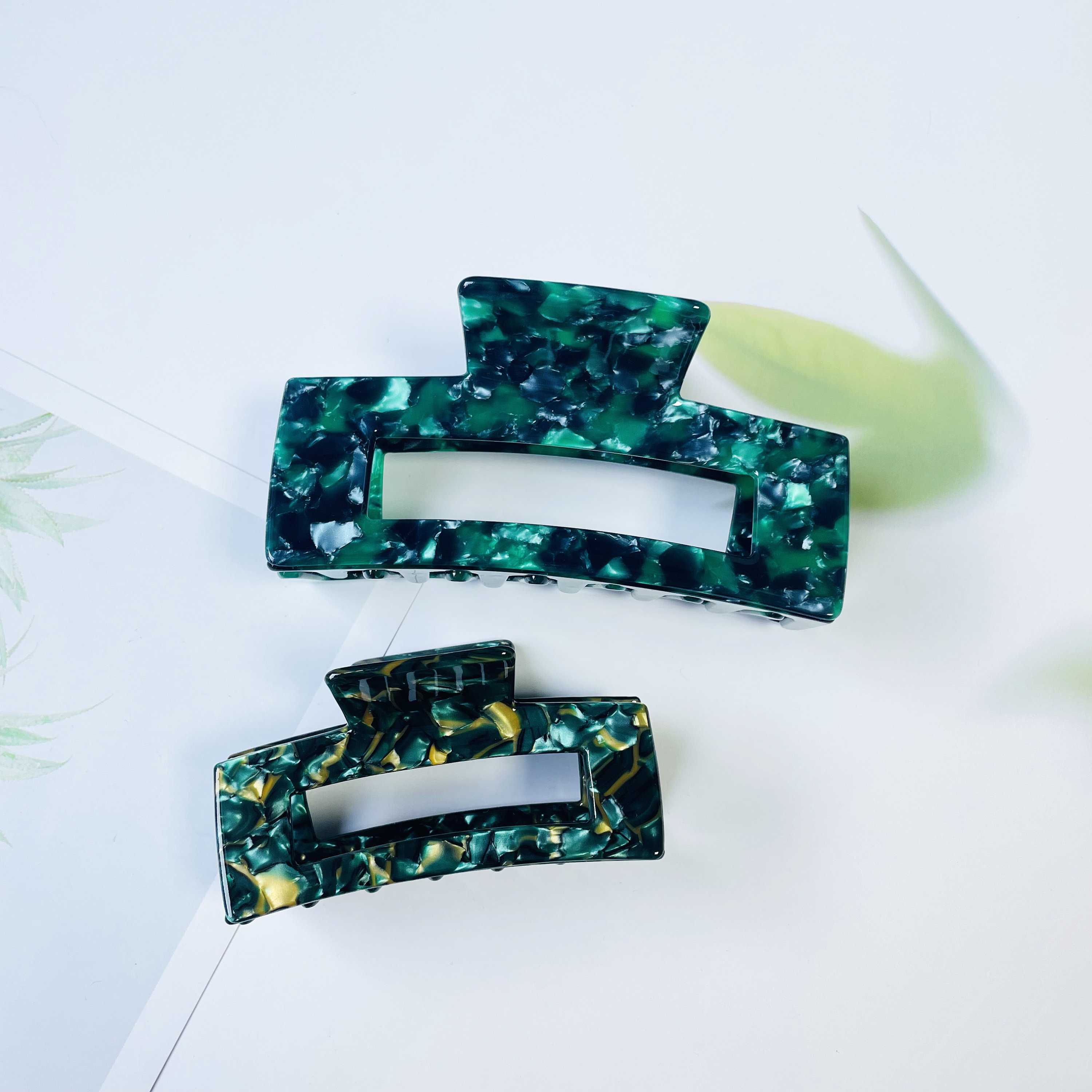 Emerald Green Hair Clips for Women Rectangle Large Hair Claw - Etsy