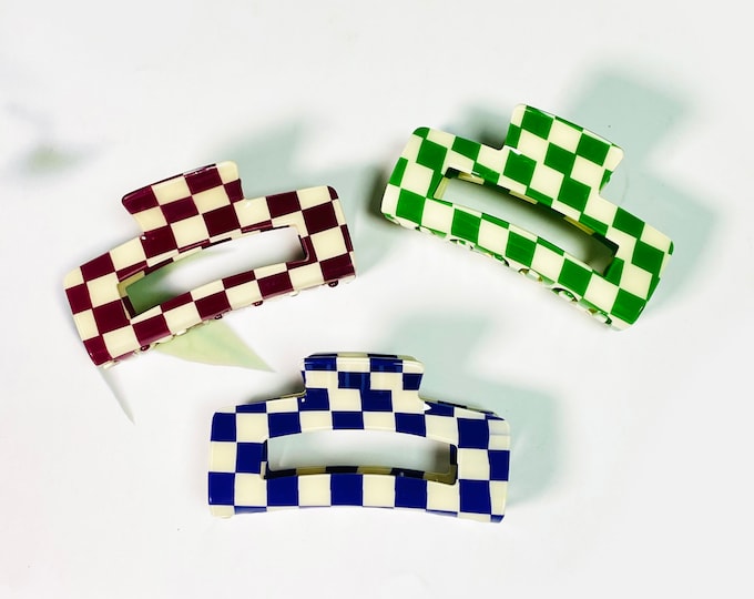 Retro Checker Hair Claw Clip Retro Hair Accessories Hair Claw Clip ...