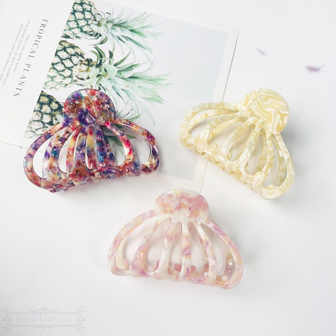 Tortoiseshell Hollow Hair Claws,large Pumpkin Hair Clips for Women ...