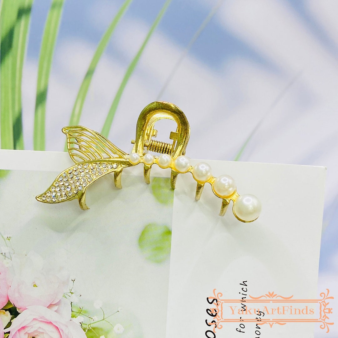 Shiny Pearl Rhinestone Fishtail Hair Claws,special Design Hair ...