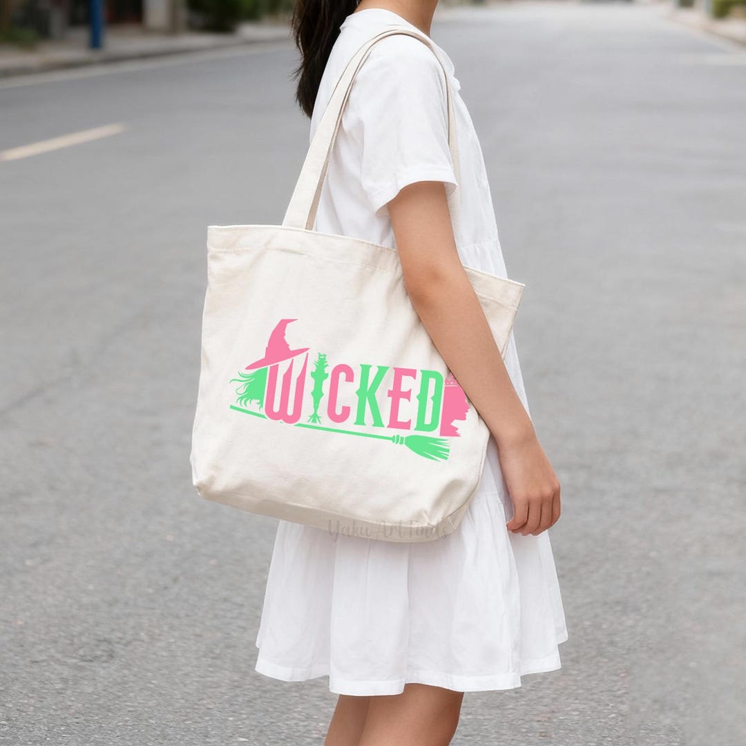 Wicked Printed Tote Bag With Your Name,wizard Themed Wicked Character ...