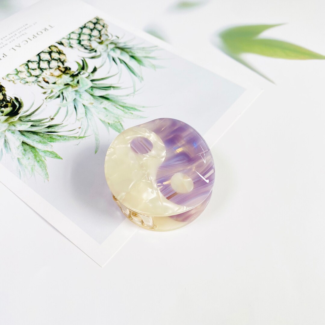 Purple Tai Chi Hair Clip, Yinyang Color Matching Hair Clips, Tai Chi ...