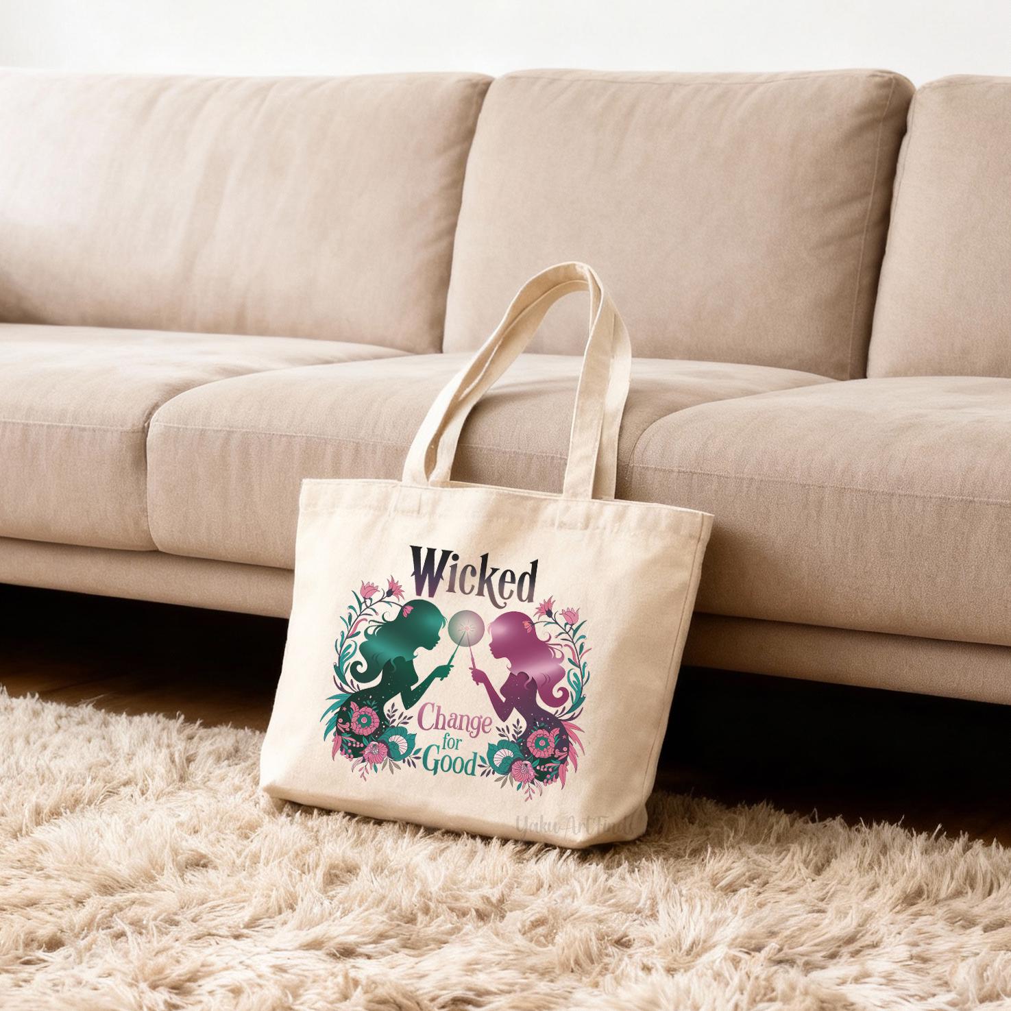 Wicked Changed for Good Printed Tote Bag,wizard Themed Wicked Character ...