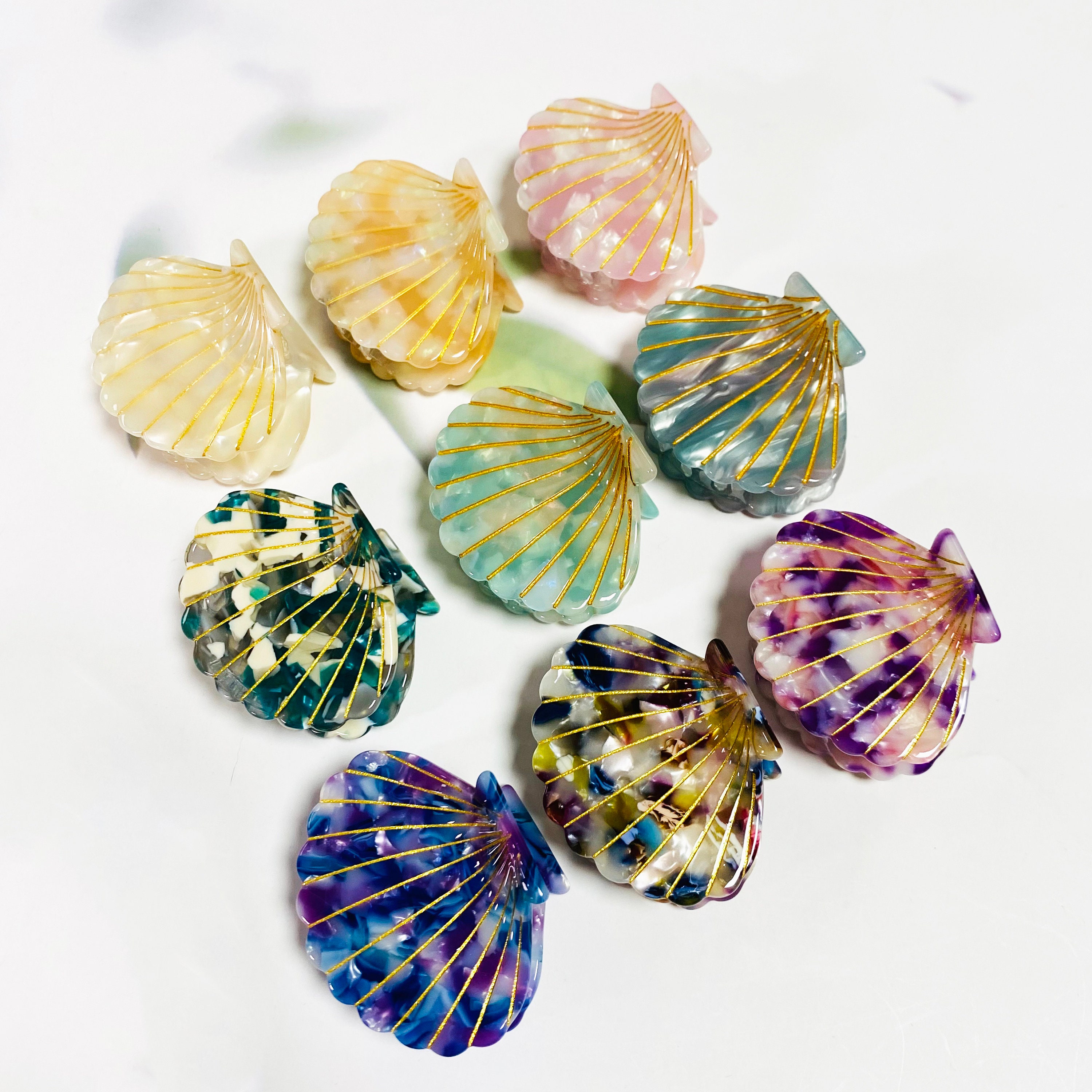 Large Seashell Hair Claw Clip,elegant Shell Hair Clamps,bridal Shower ...