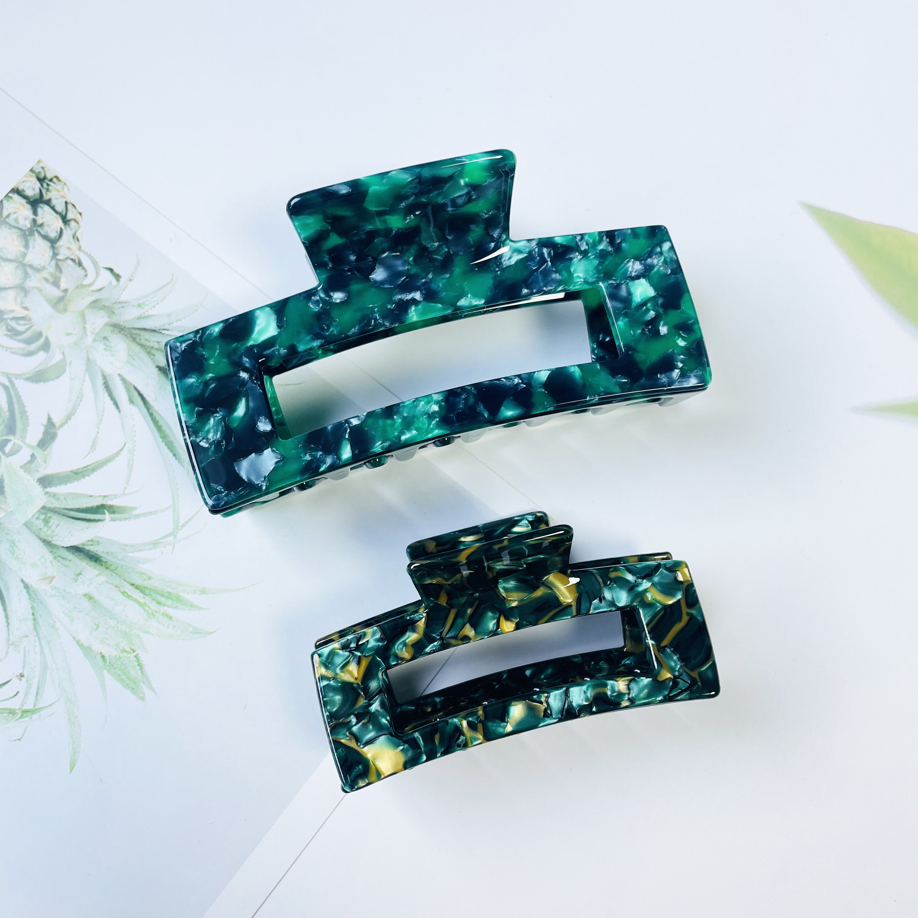 Emerald Green Hair Clips for Women Rectangle Large Hair Claw - Etsy