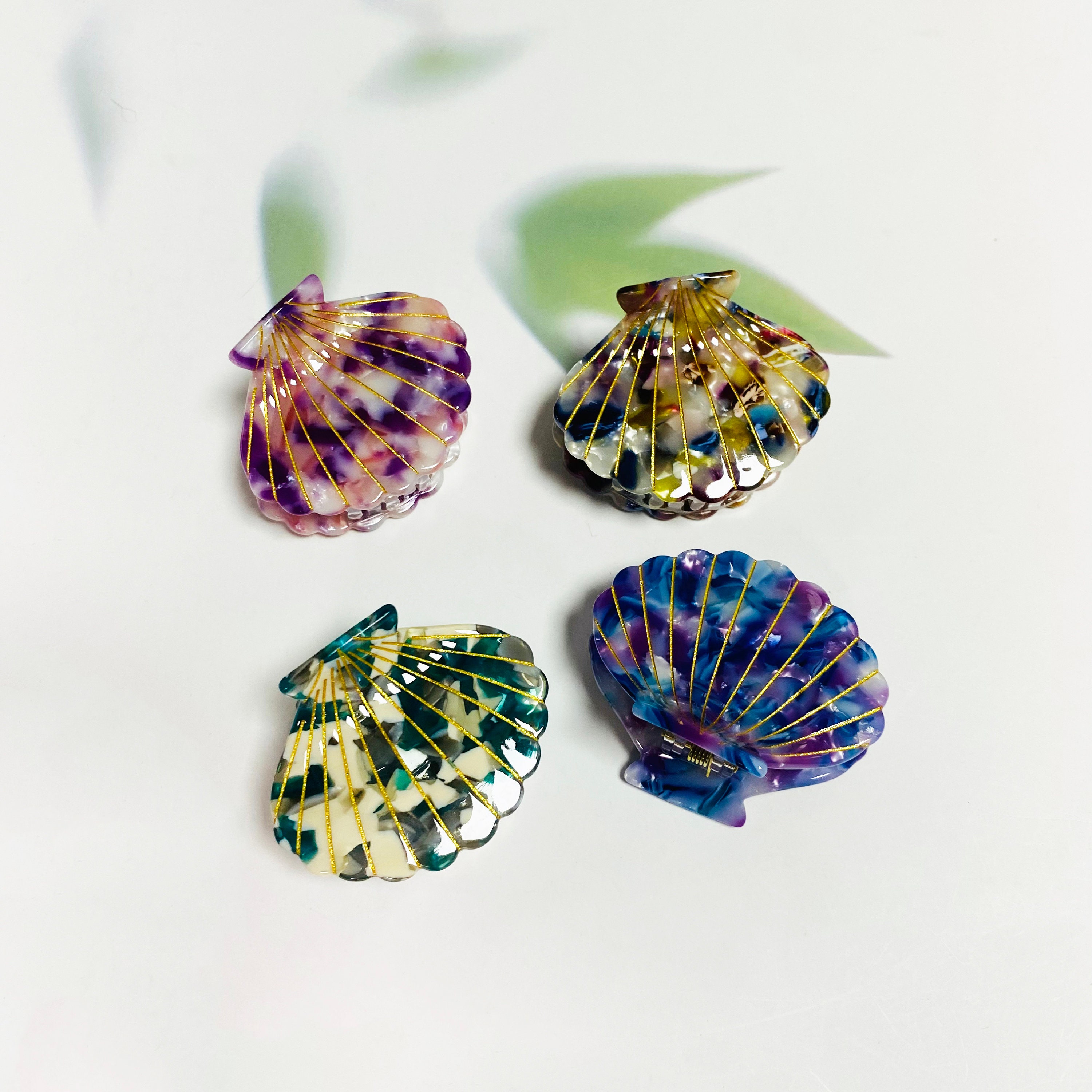 Large Seashell Hair Claw Clip,elegant Shell Hair Clamps,bridal Shower ...