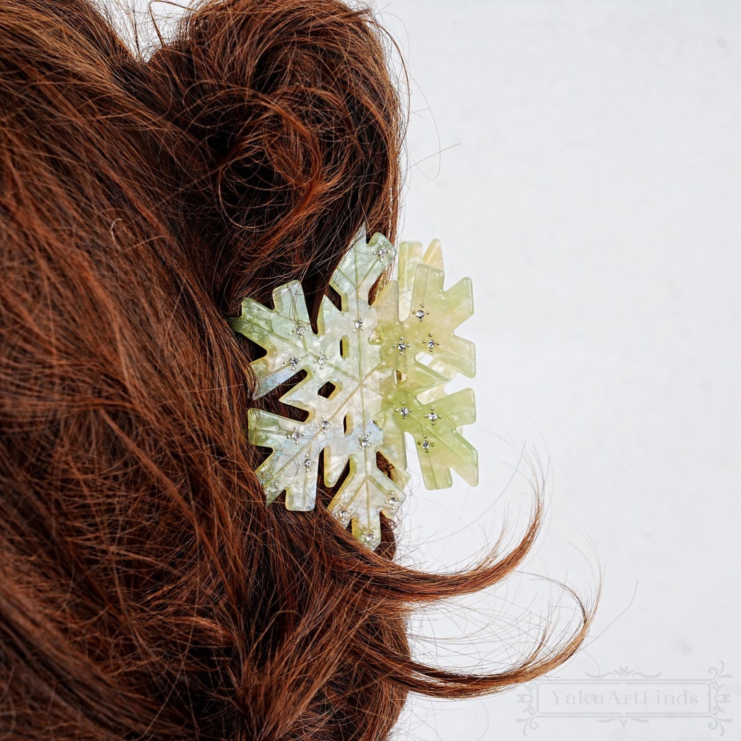 Bling Snowflake Hair Claw,acetate Hair Clip,exquisite Hair Crabs for ...