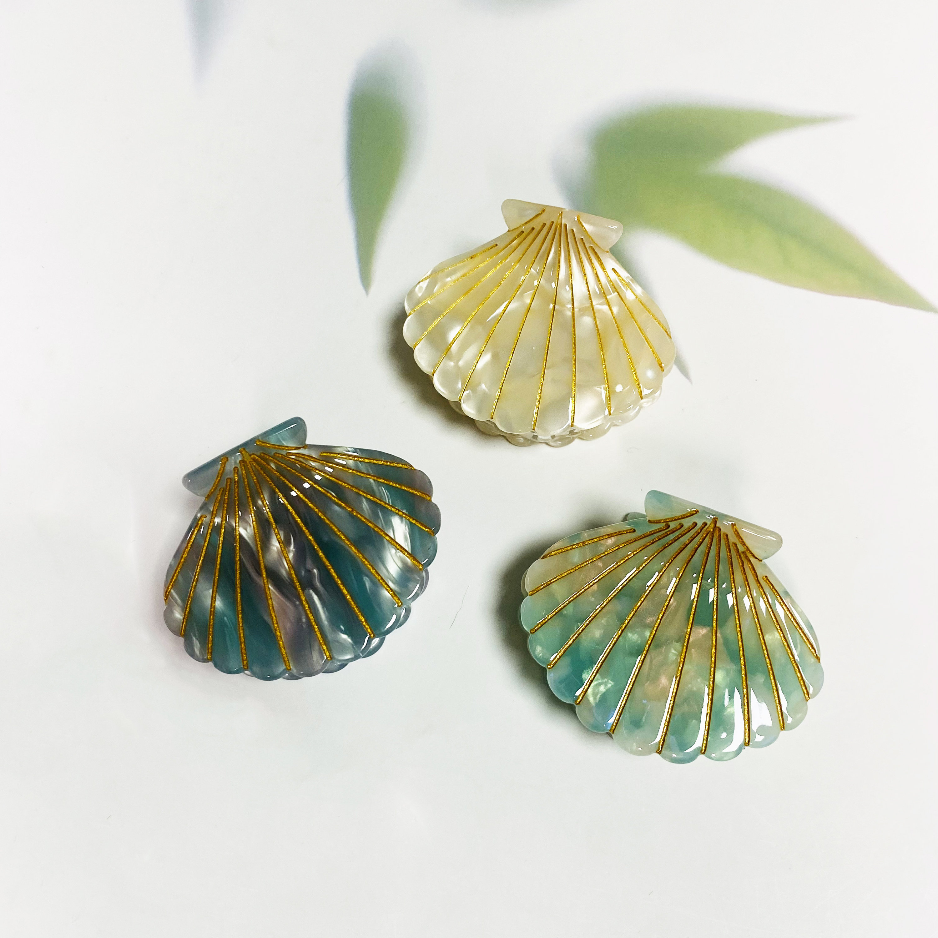 Large Seashell Hair Claw Clip,elegant Shell Hair Clamps,bridal Shower ...