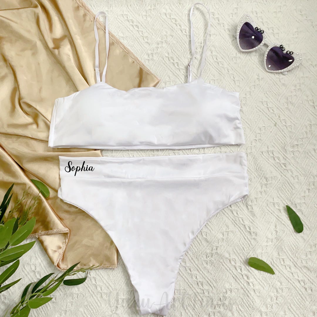Custom Name Bikini Set,custom Bathing Suits,personalised Bride Bikini ...
