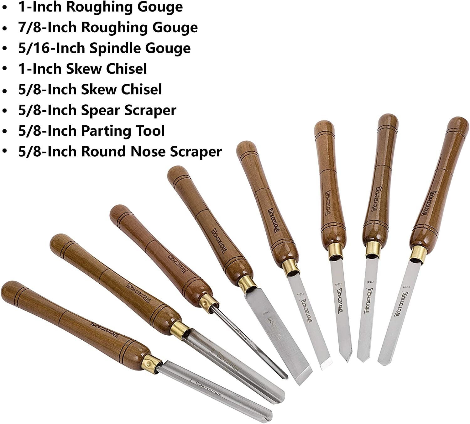 Wood Working 8 Pieces Hss Wood Turning Tools Lathe Chisel Set With ...