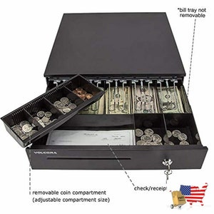 Cash Register Drawer for Point of Sale POS System With Removable Coin ...