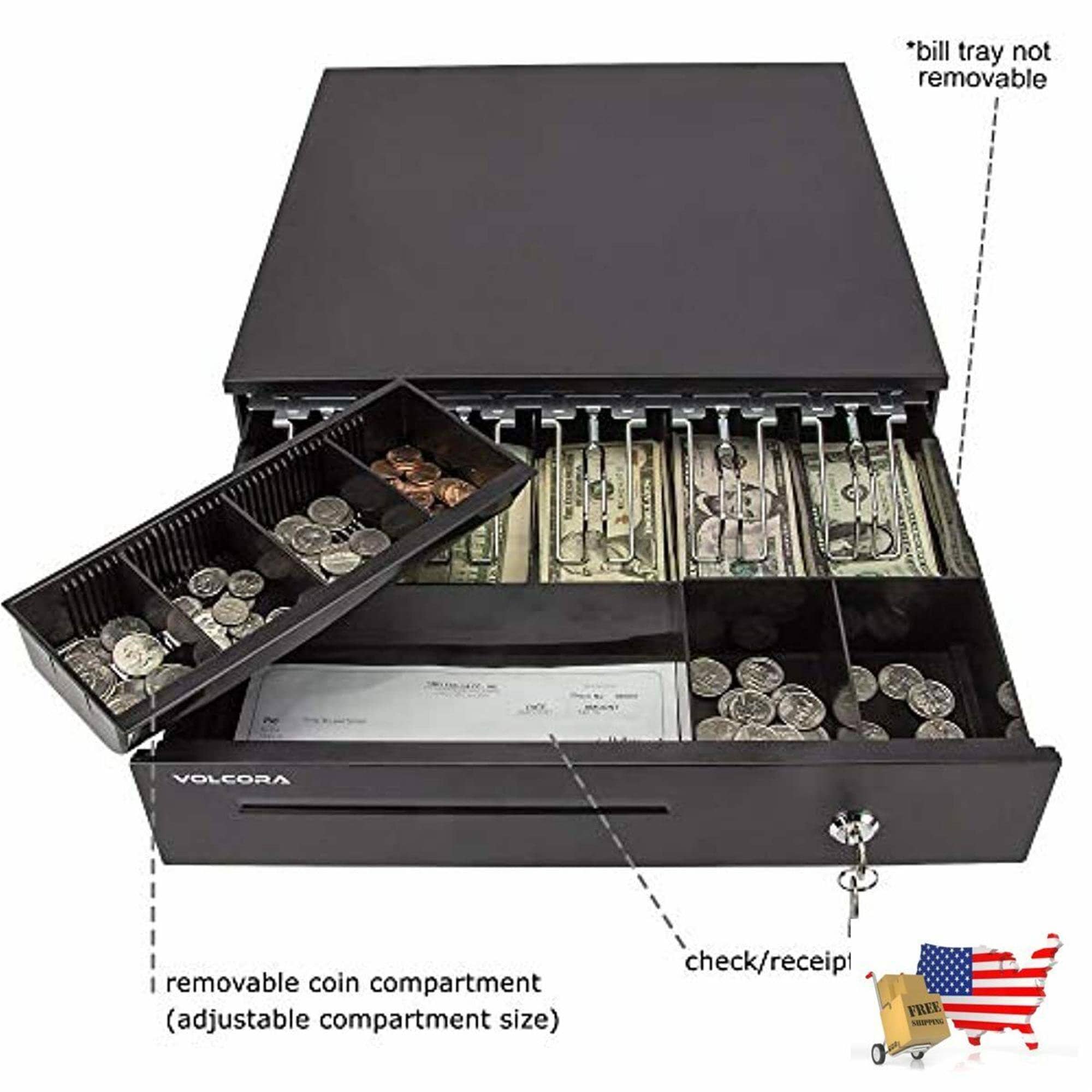 Cash Register Drawer for Point of Sale POS System With Removable Coin ...