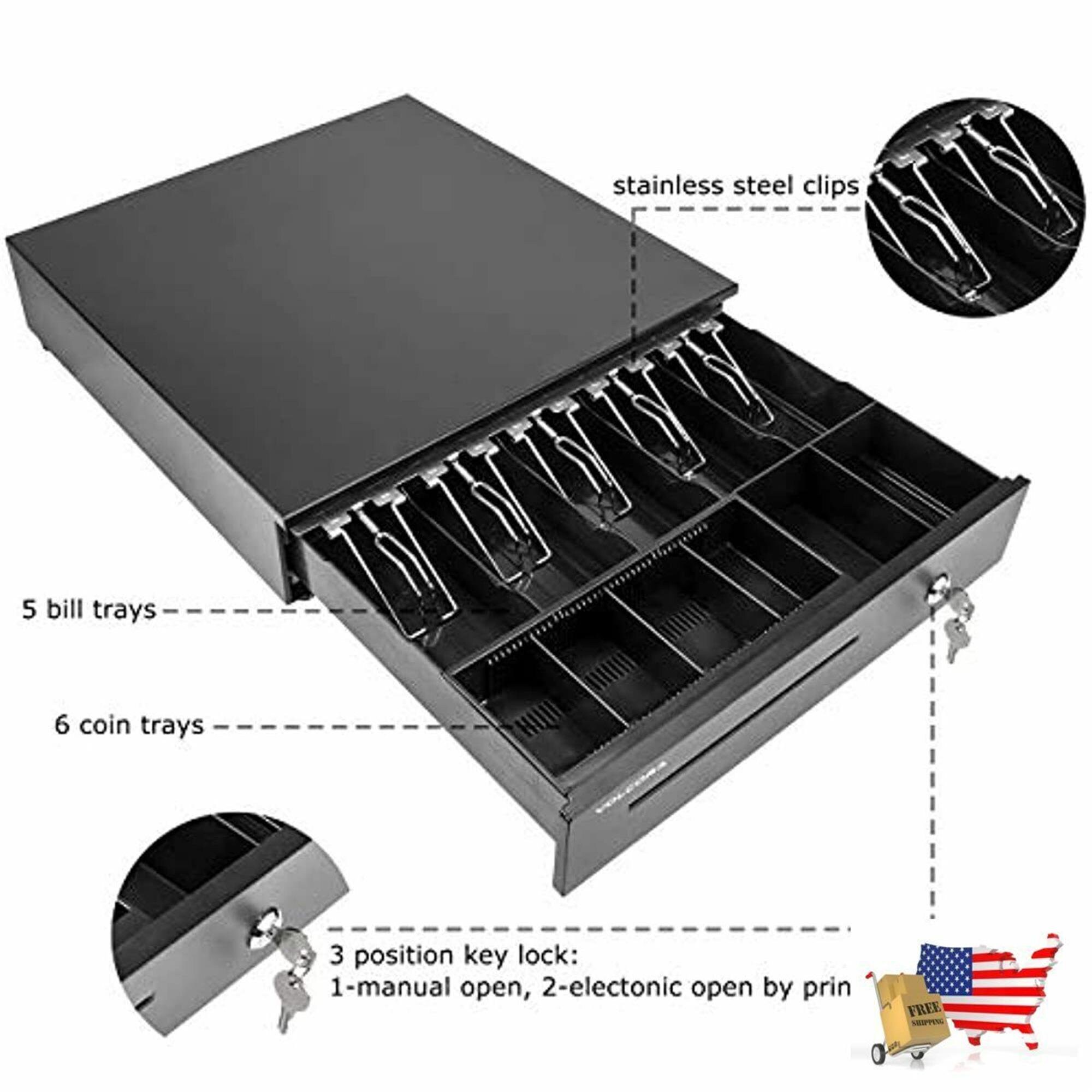 Cash Register Drawer for Point of Sale POS System With Removable Coin ...