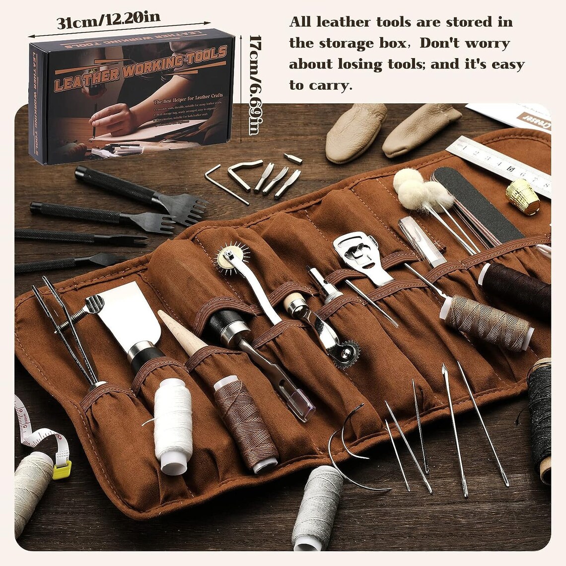 Leather Kit Leather Tooling Kit Practical Leather Working Tools With ...