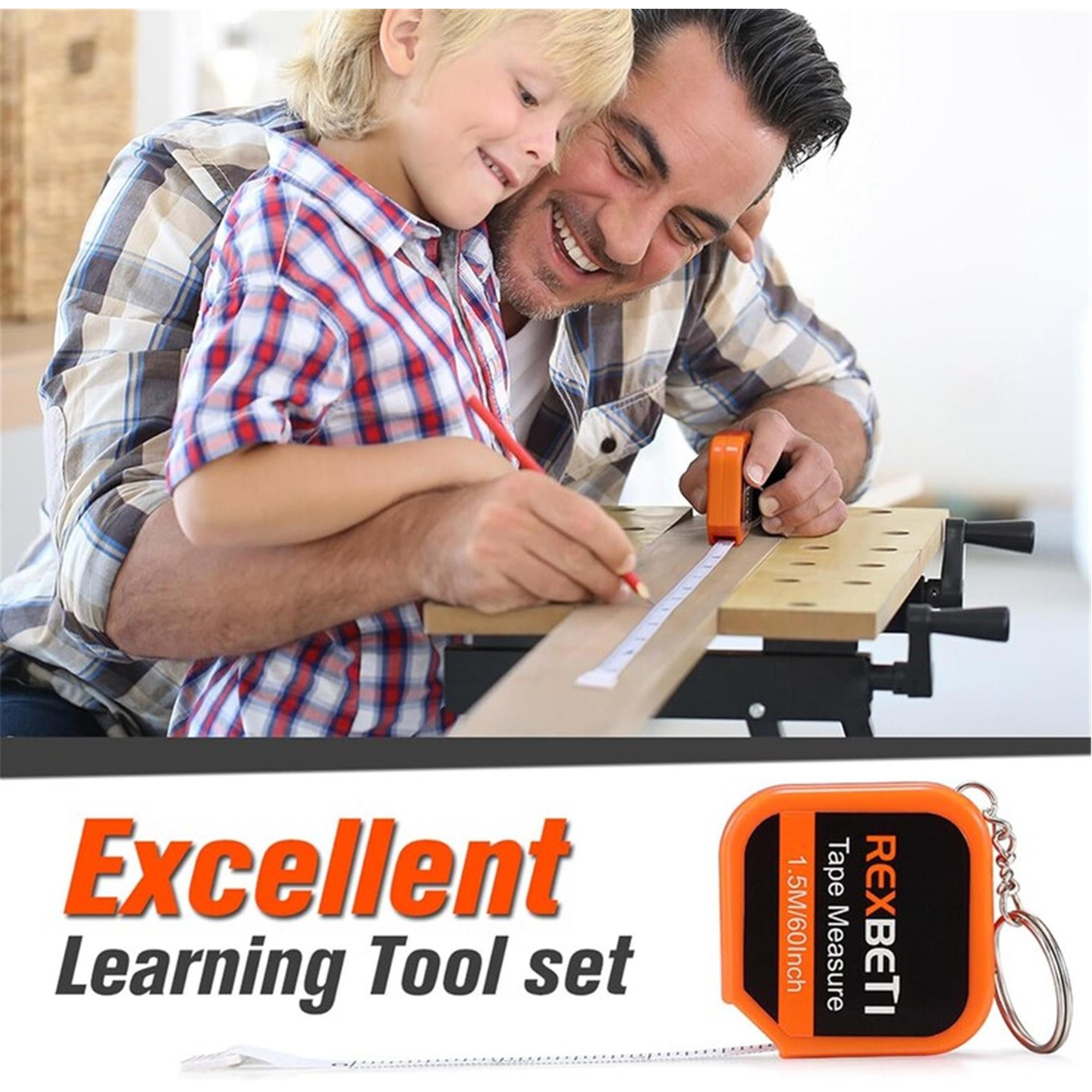 Tool Set Young Builder's 18 Pcs With Real Hand Tools Reinforced Kids ...