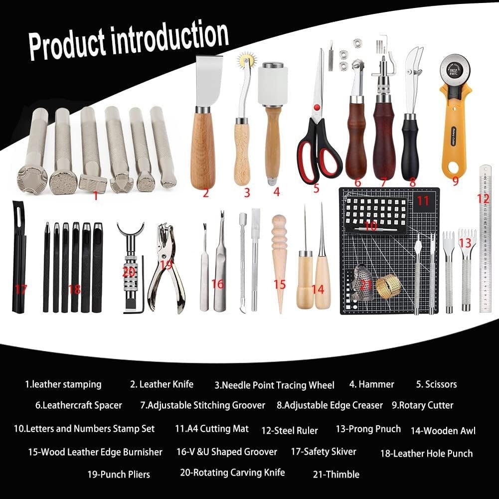 Leather Working Kit Leather Working Tools for Beginners Leather ...