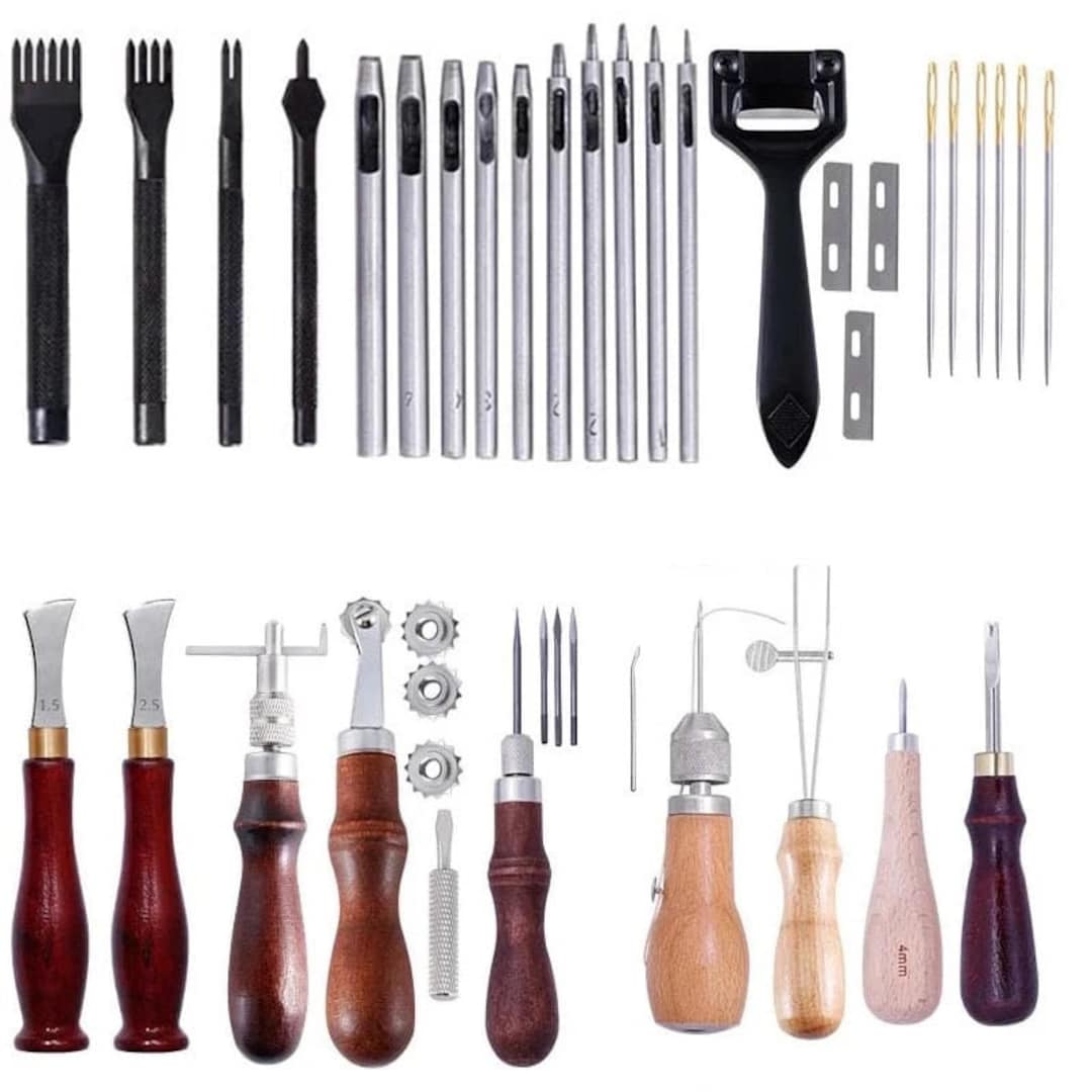Leather Craft Tools Set With Hole Punchesspeedy Stitcheredge Creasing ...
