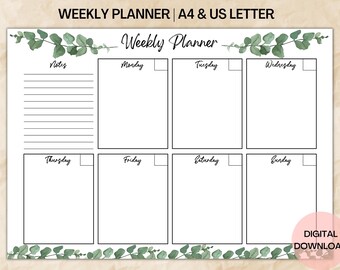 Landscape Weekly Planner Layout - Etsy