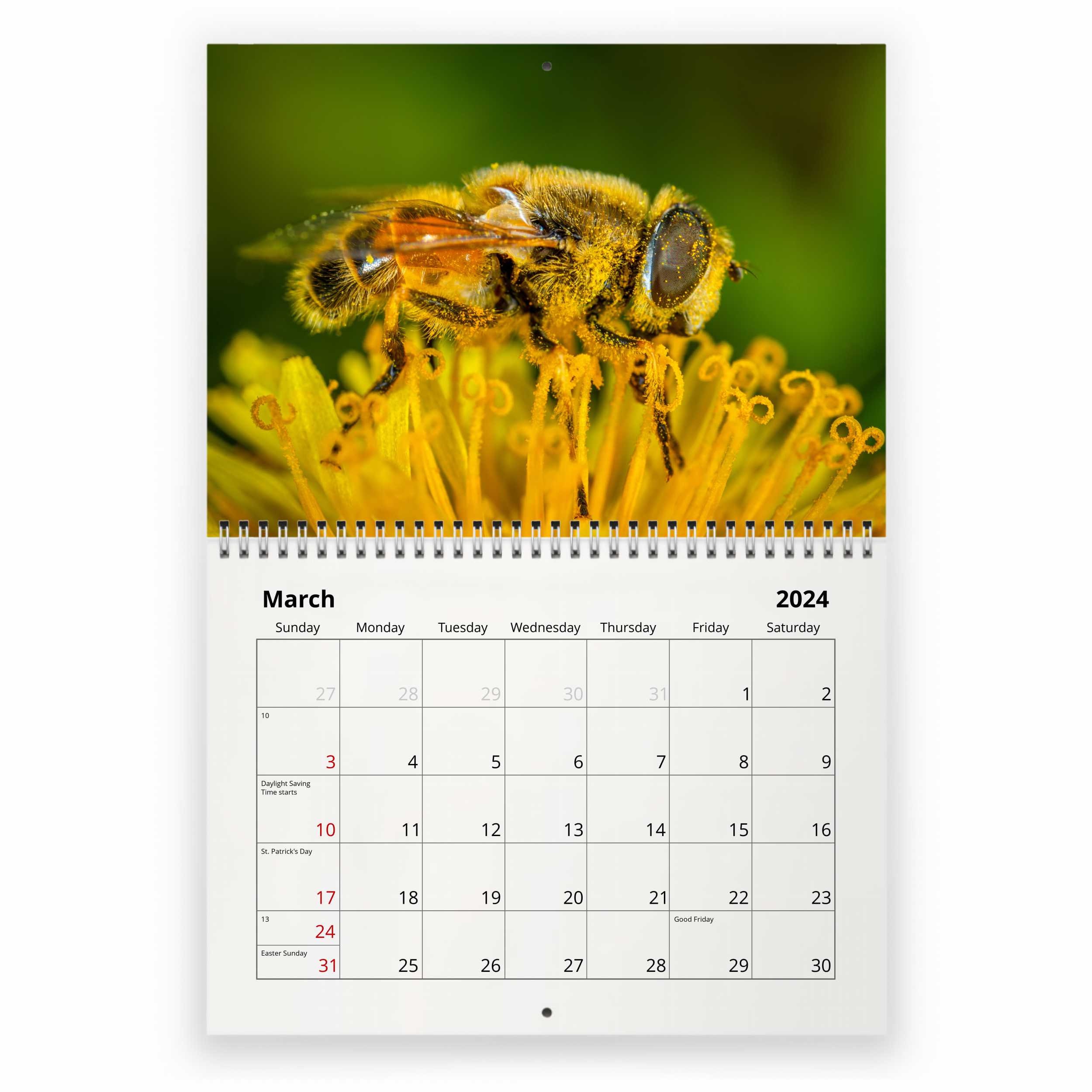 Abeja Calendario mural 2024 - Etsy España