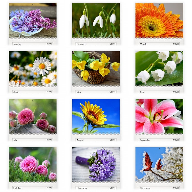 Flower 2023 Wall Calendar ID:12750 - Etsy